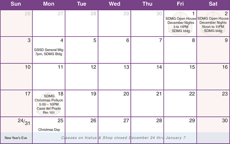 SDMG :: Calendar of Events and Shows